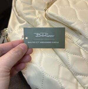 Bella Russo | Bags | Nwt Bella Russo Cream White Quilted Weekender ...